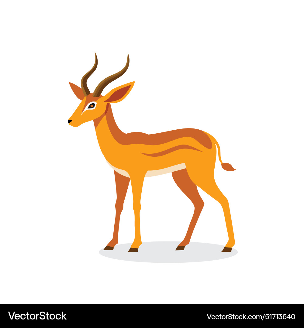 Antelope animal isolated flat on white background Vector Image