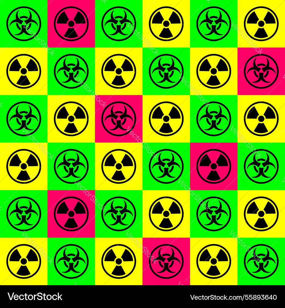 Biohazard and radioactive waste pattern seamless Vector Image