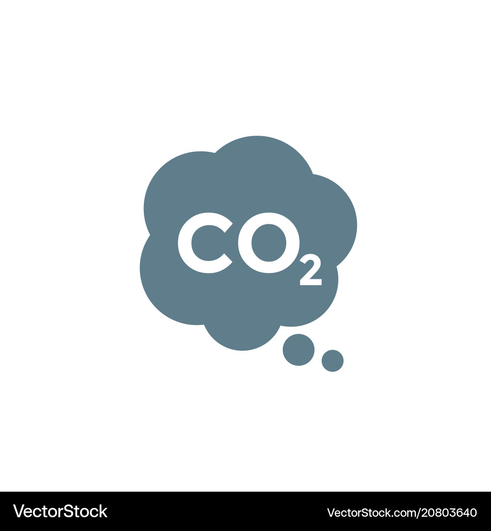 Co2 emission carbon dioxide icon on white Vector Image