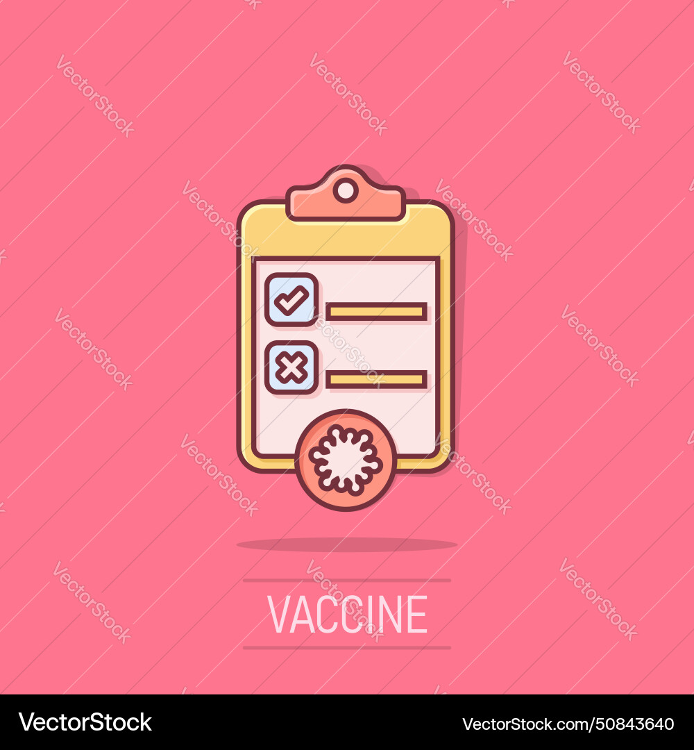 Coronavirus test icon in comic style covid-19 Vector Image