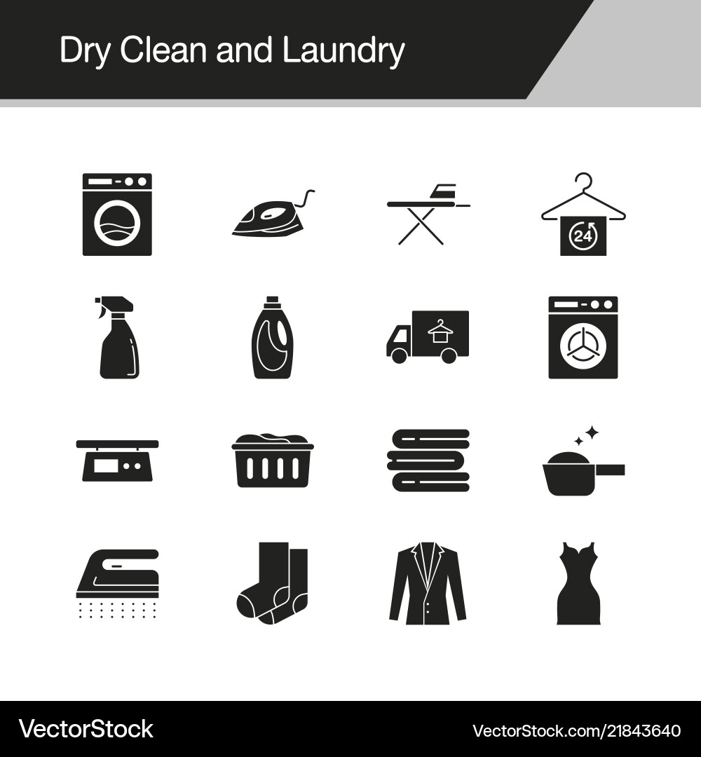 Dry clean and laundry icons design Royalty Free Vector Image