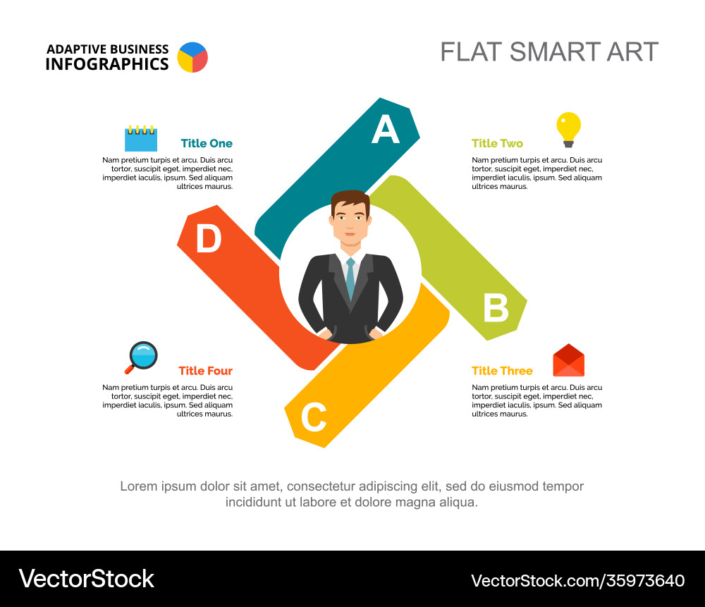 Four steps plan process chart template Royalty Free Vector