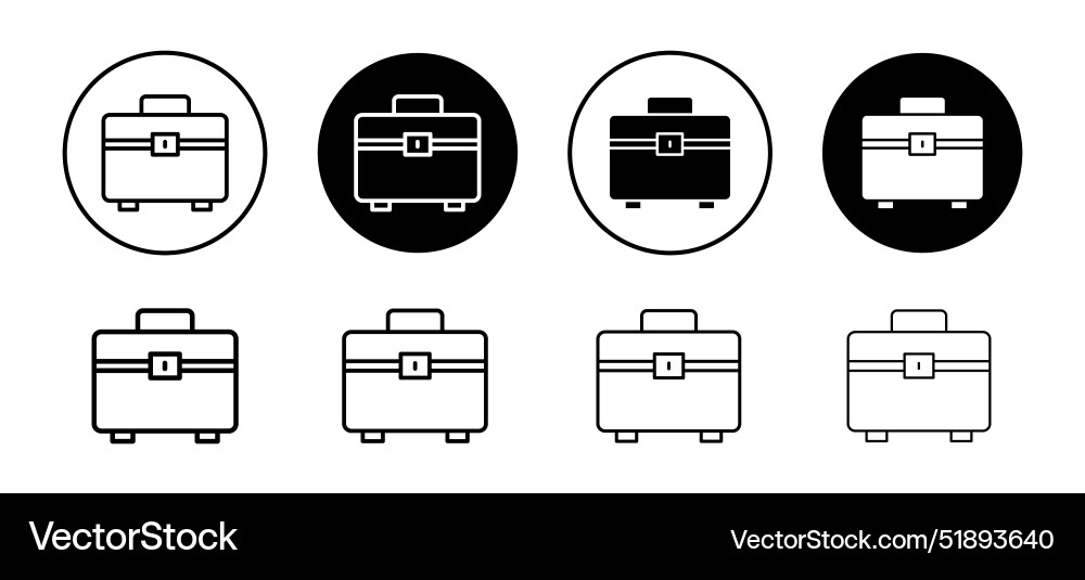 Makeup box icon set collection makeup box outline Vector Image