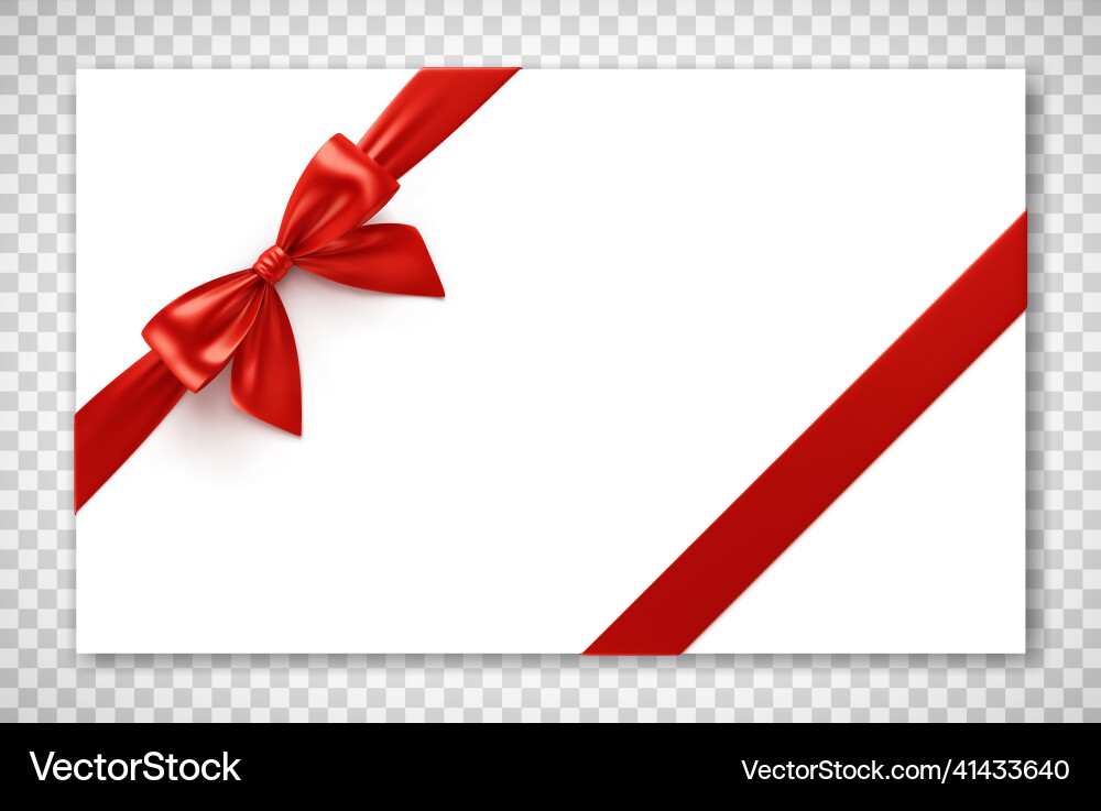 Realistic card with a ribbon Royalty Free Vector Image