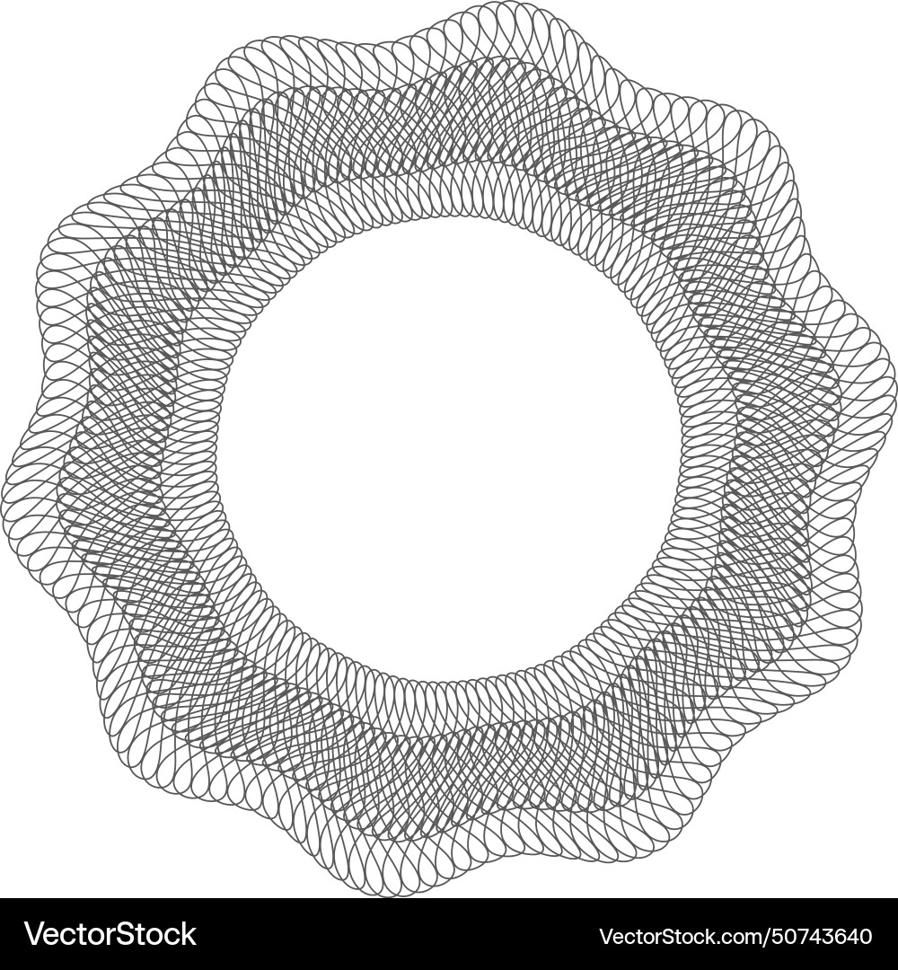 Round pattern for watermark guarantee emblem Vector Image