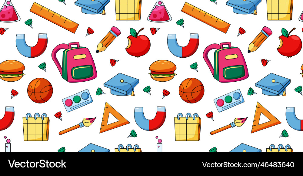 School books and stationery student elements Vector Image