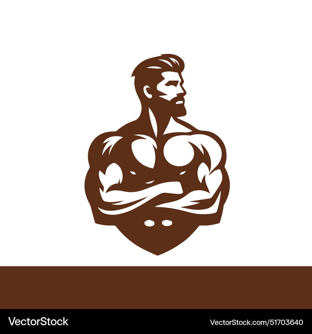 Strong gym man logo Royalty Free Vector Image - VectorStock