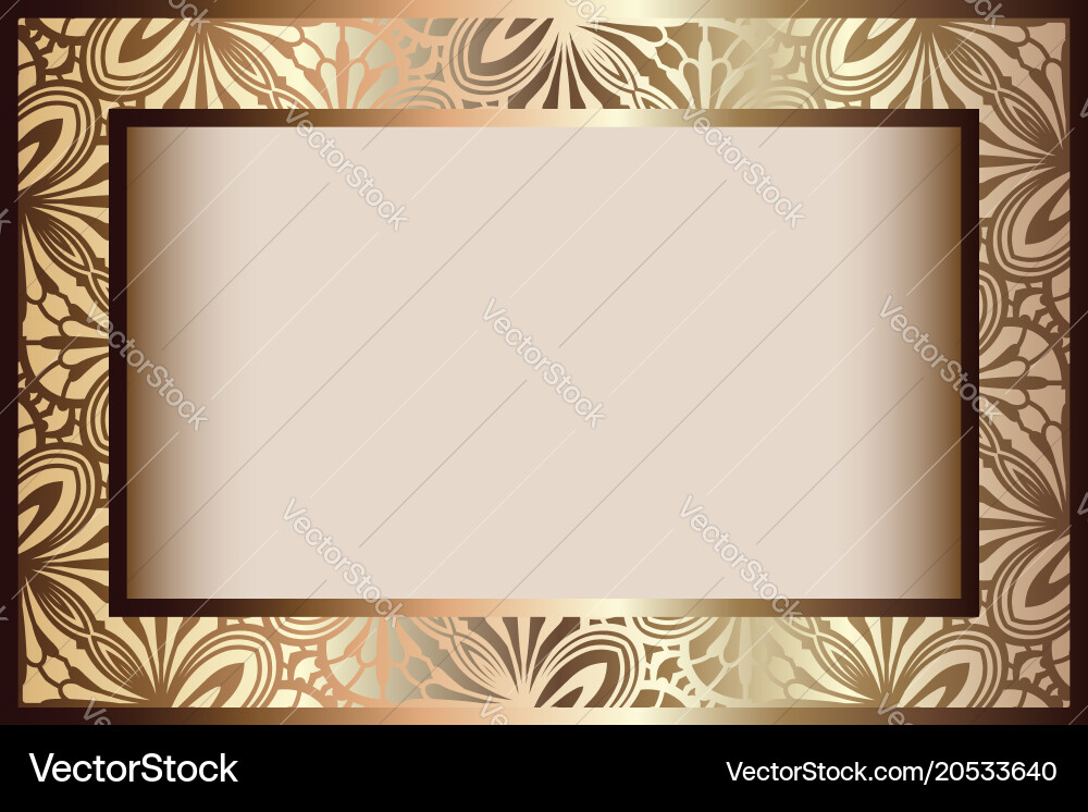 Vintage gold rectangle frame Royalty Free Vector Image