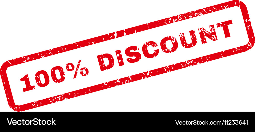 100 percent discount text rubber stamp Royalty Free Vector
