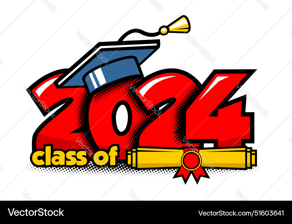 2024 Graduate Class Celebration Royalty Free Vector Image