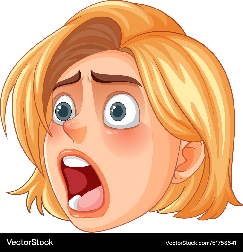 A shocked and surprised cartoon face Royalty Free Vector