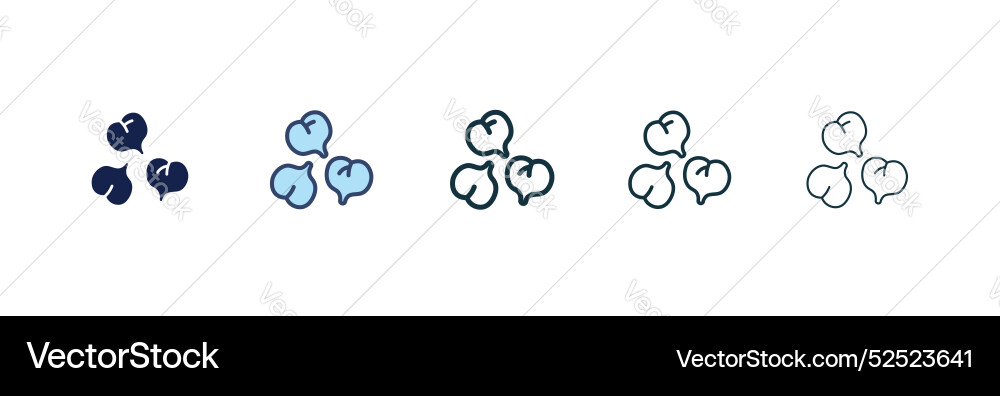 Chickpeas hummus icon set black filled Royalty Free Vector