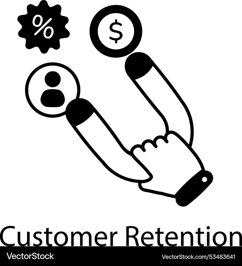 Customer retention Royalty Free Vector Image - VectorStock