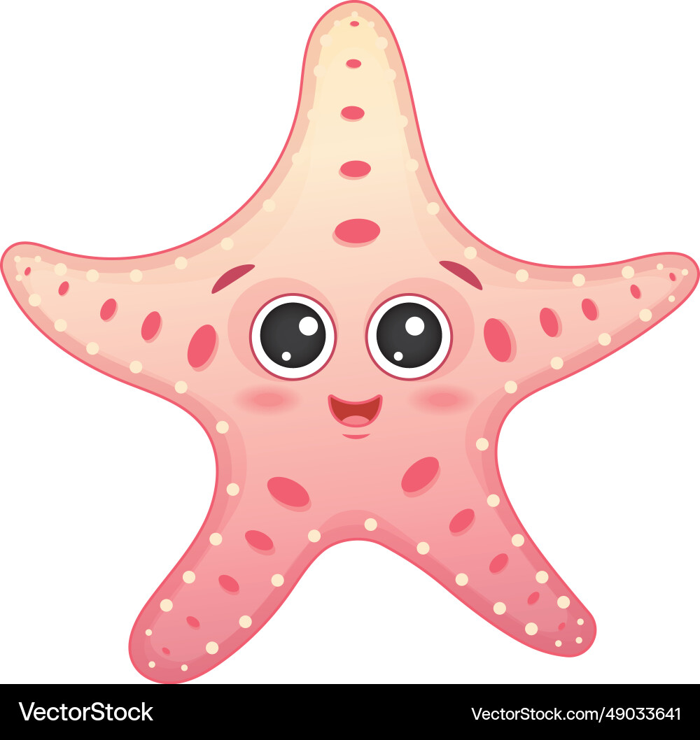 Cute cartoon baby starfish Royalty Free Vector Image