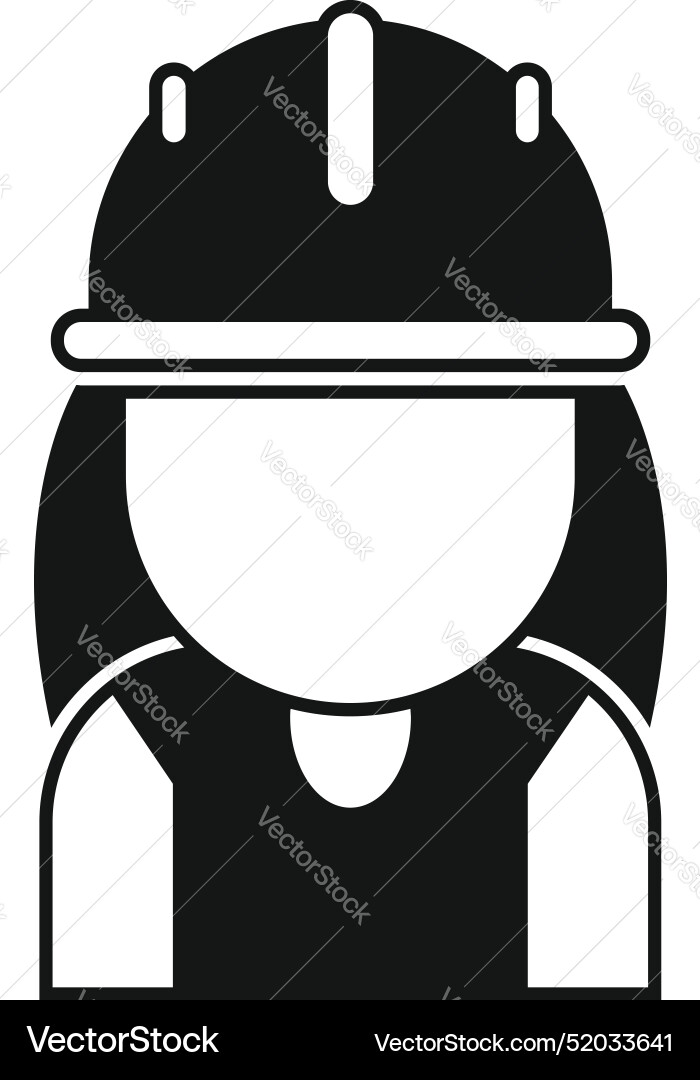 Female construction worker wearing hard hat safety