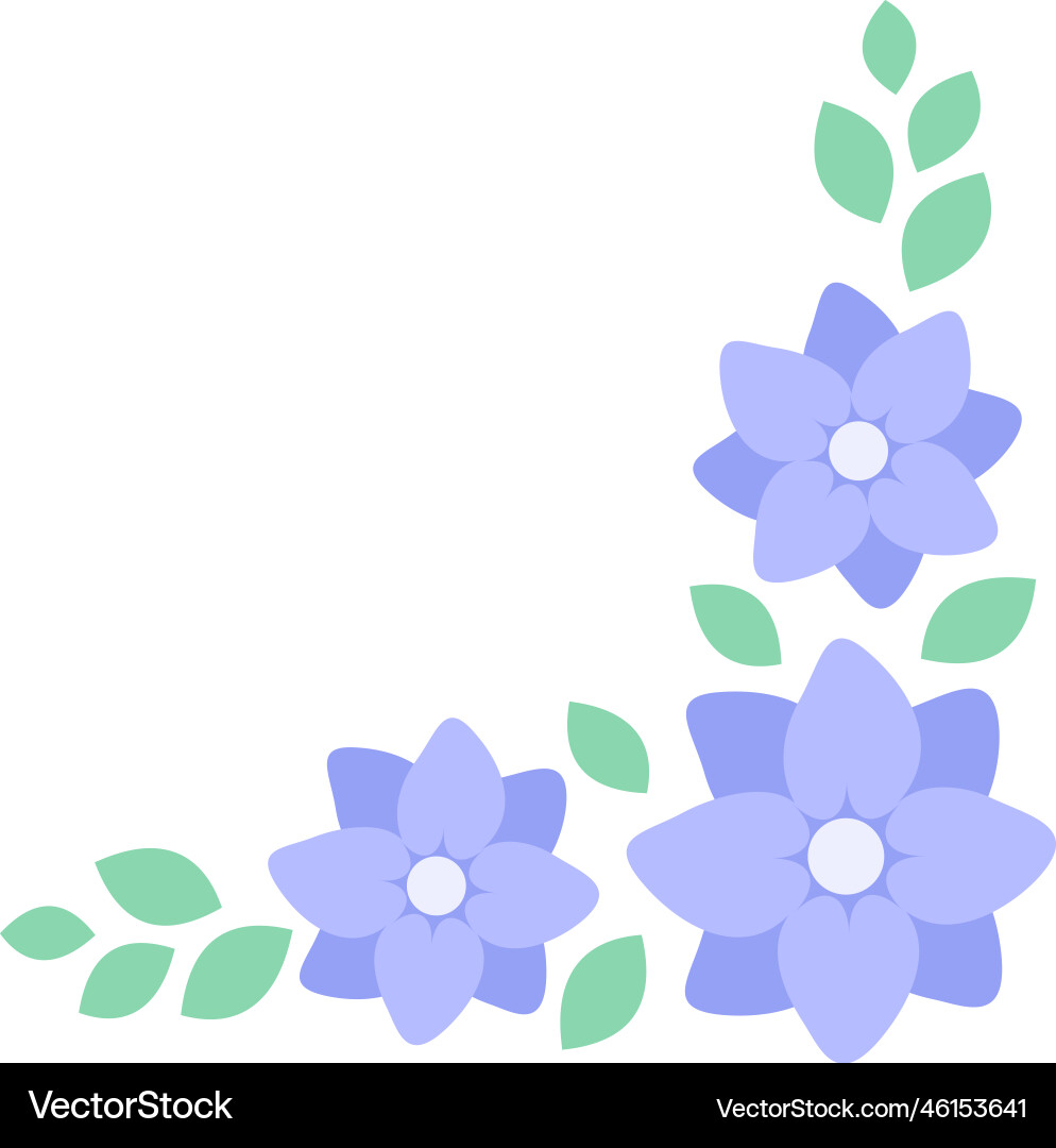Flower corner frame design hand drawn floral Vector Image