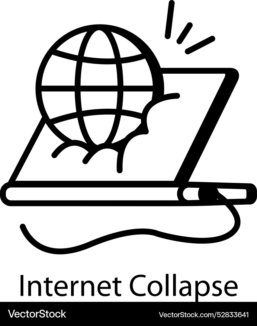Internet collapse Royalty Free Vector Image - VectorStock
