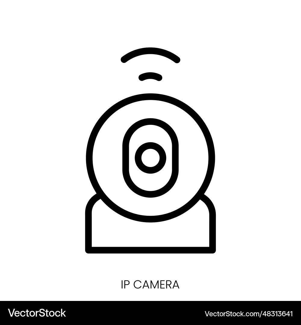 Ip camera icon line art style design isolated Vector Image