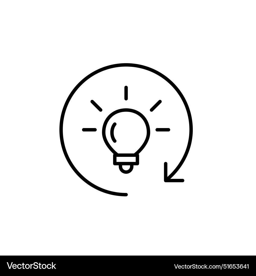 Light bulb and refresh arrow adaptive creativity Vector Image