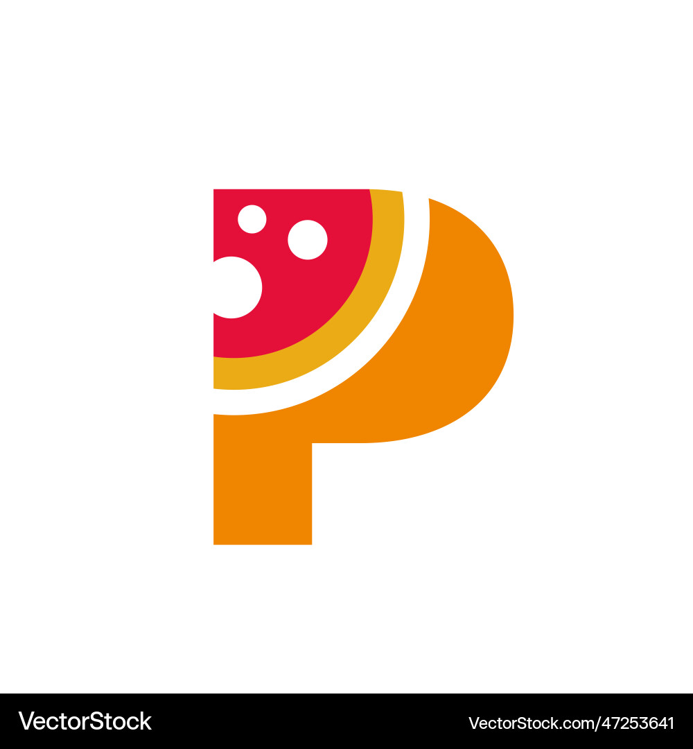Modern Pizza Letter P Logo Royalty Free Vector Image