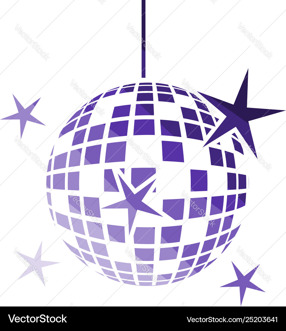 Night clubs disco sphere icon Royalty Free Vector Image