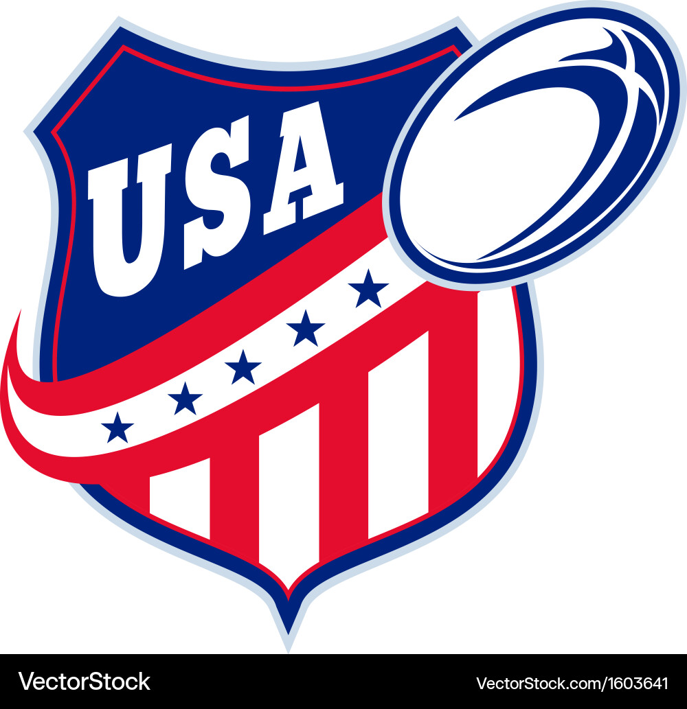 Rugby Shield - USA Stars and Stripes Royalty Free Vector