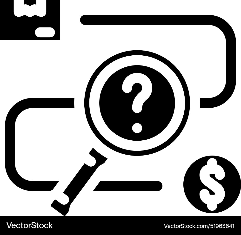 Sales tracking business process glyph icon Vector Image