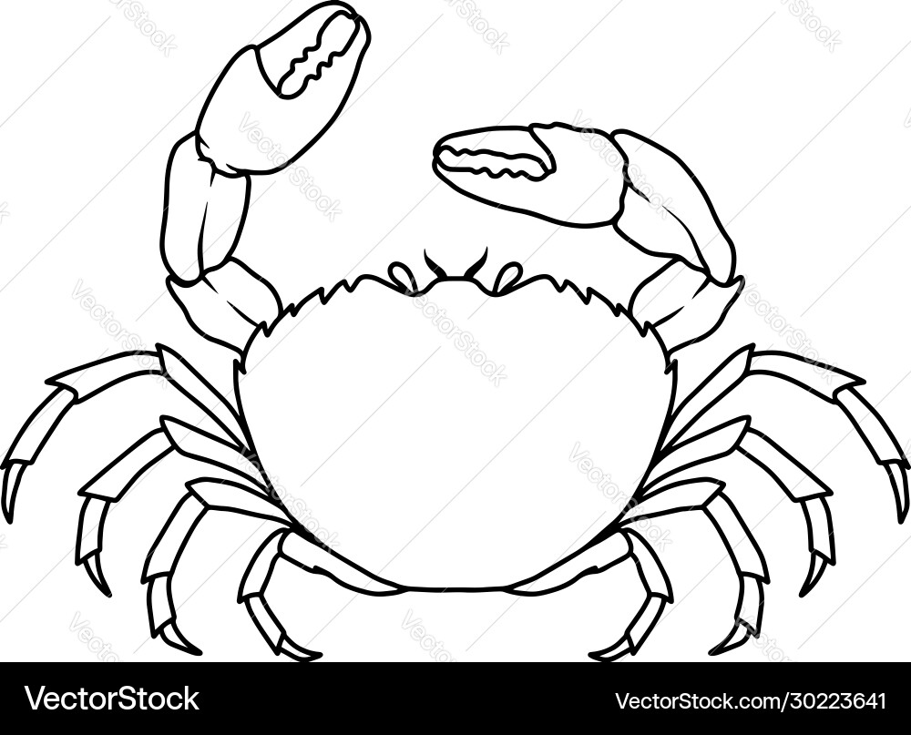 Sea crab in line style design element for logo Vector Image