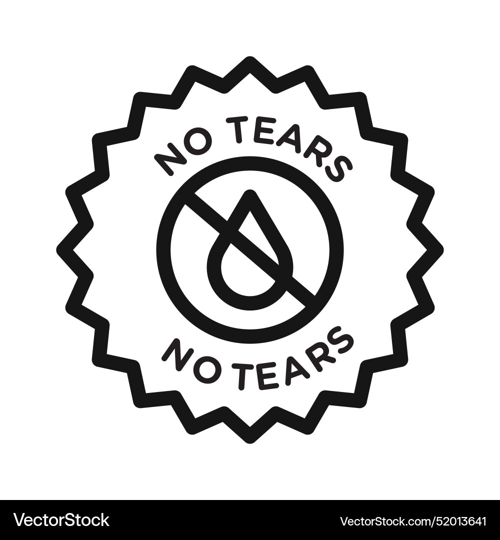 Tears free icon black line art Royalty Free Vector Image