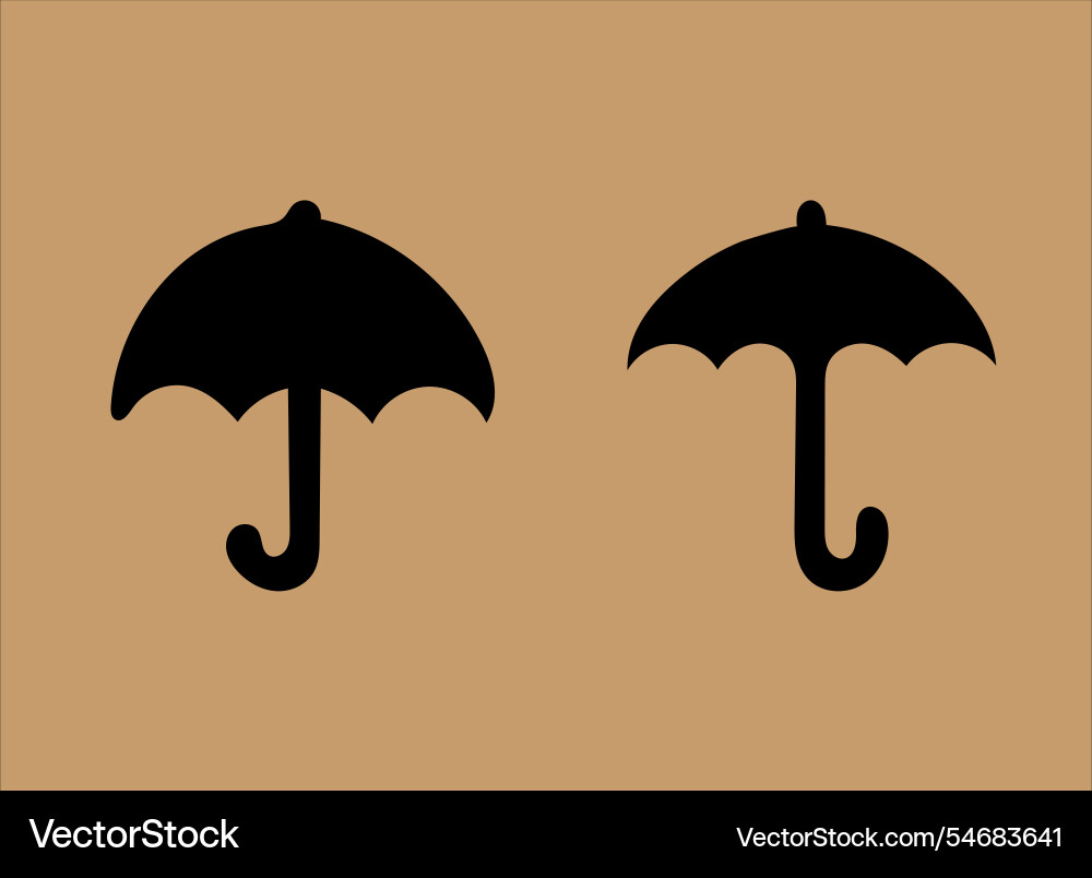 Two umbrellas icons isolated Royalty Free Vector Image