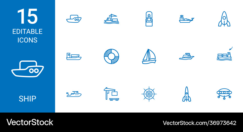 15 ship icons Royalty Free Vector Image - VectorStock
