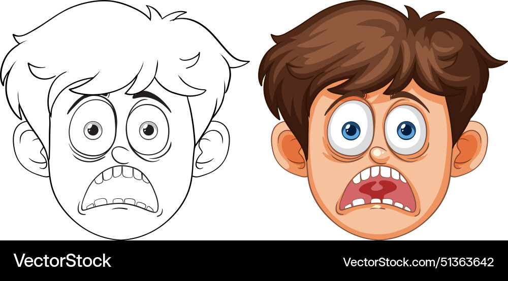 A boy with shocked expression Royalty Free Vector Image