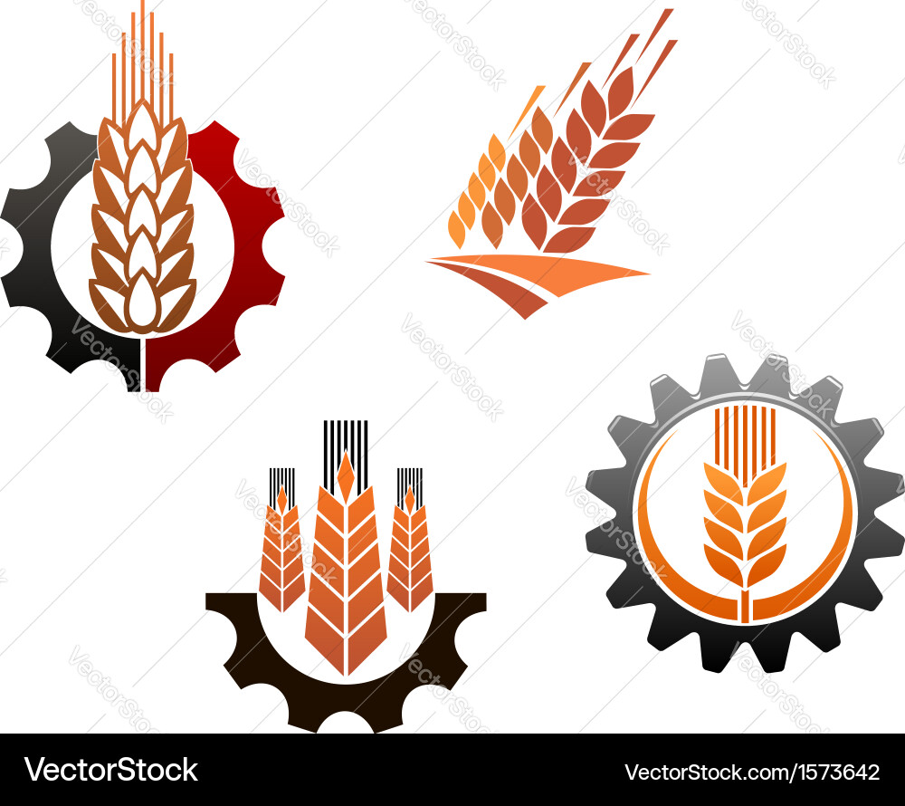Agriculture symbols set Royalty Free Vector Image