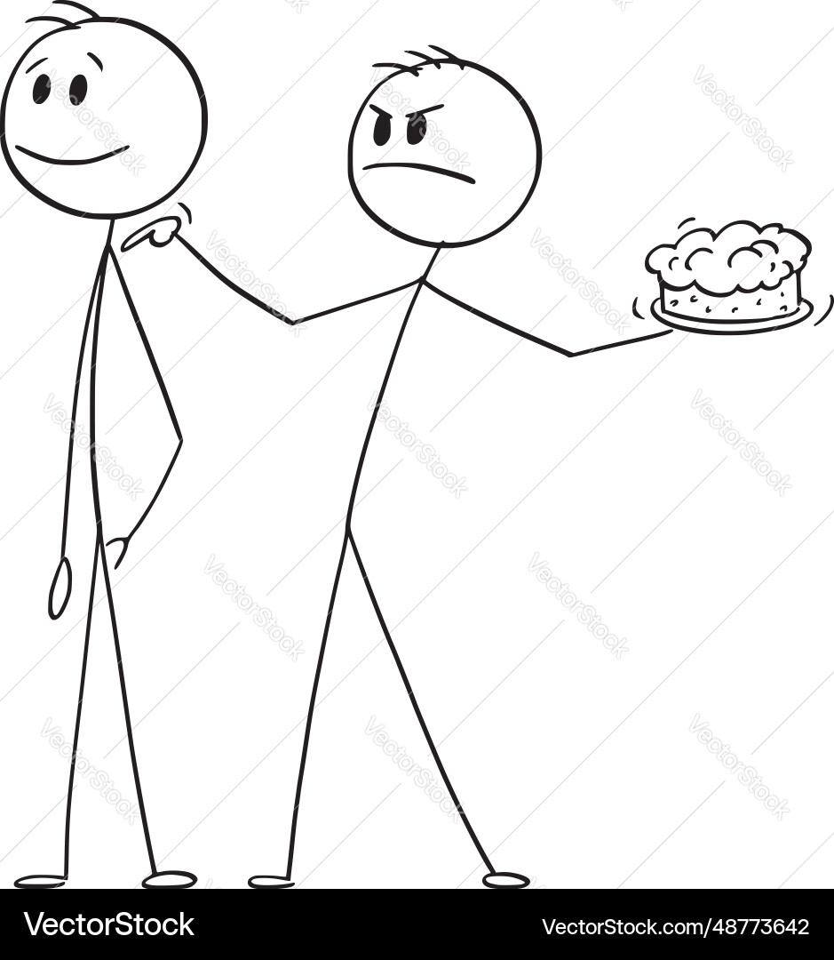 Angry Person About to Throw Cake Royalty Free Vector Image