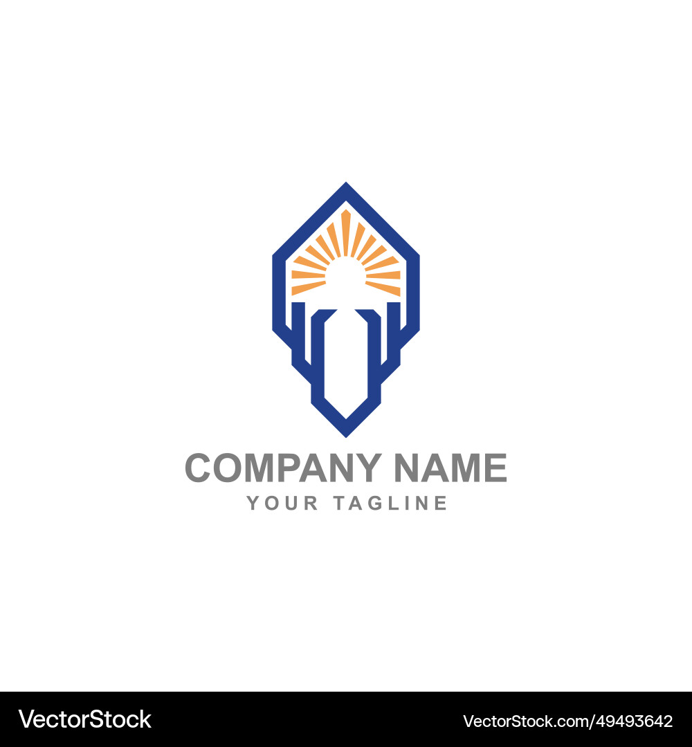 Architect construction solutions logo template Vector Image