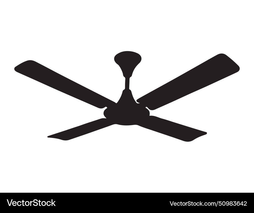 Ceiling fan silhouette art Royalty Free Vector Image