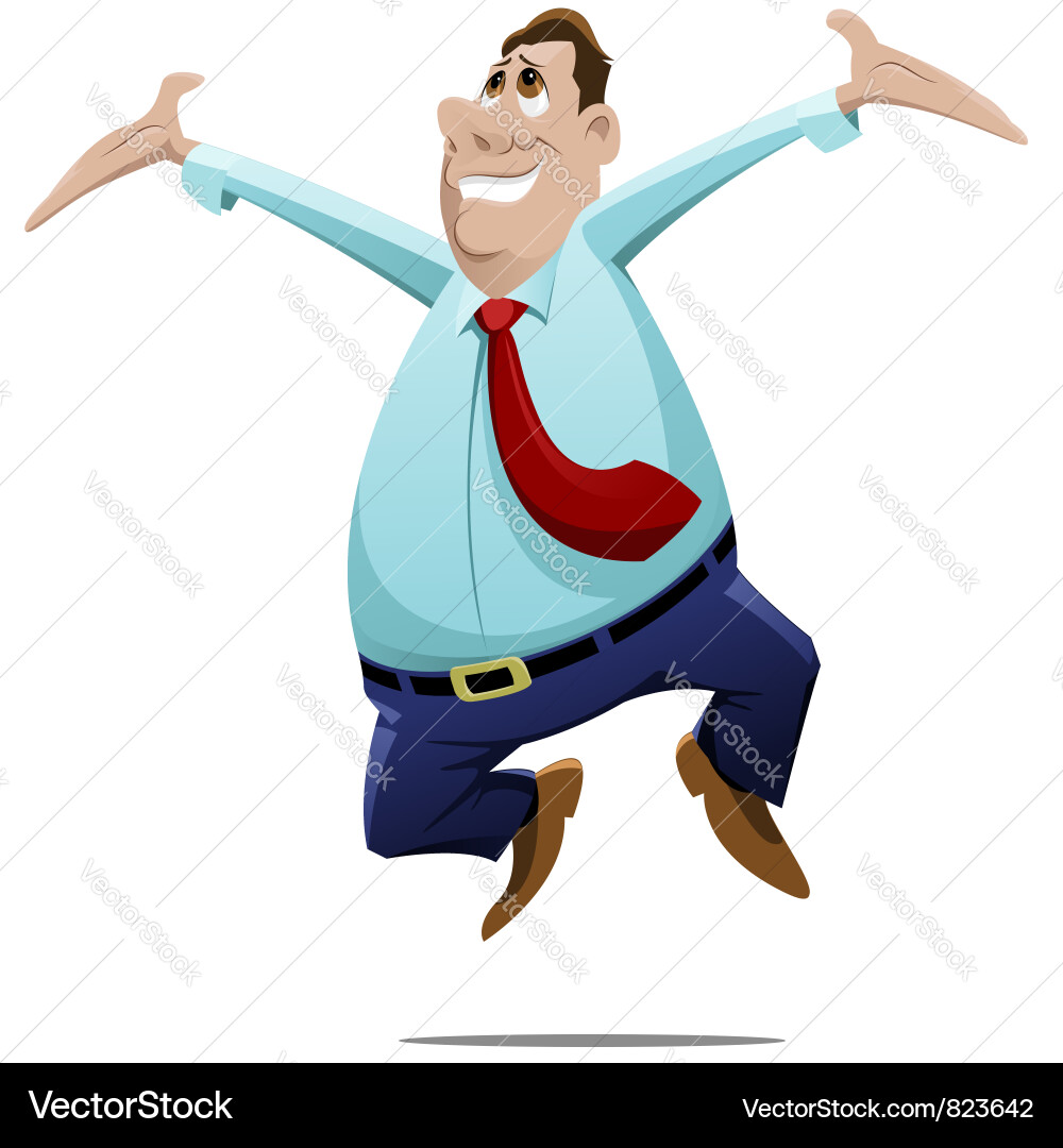 Cheerful Man Jumping Royalty Free Vector Image