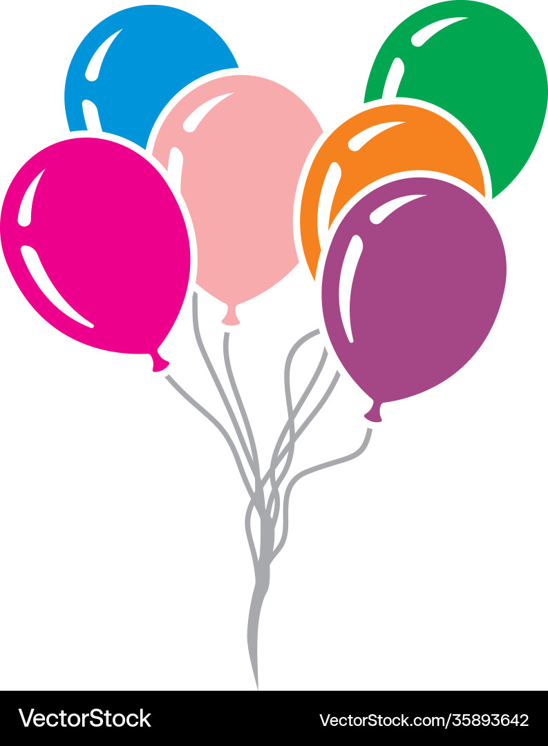 Colorful Balloons Royalty Free Vector Image - VectorStock