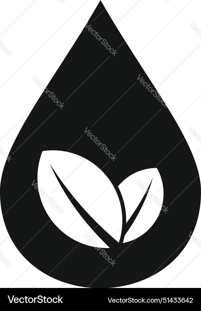 Eco water drop logo with leaves Royalty Free Vector Image