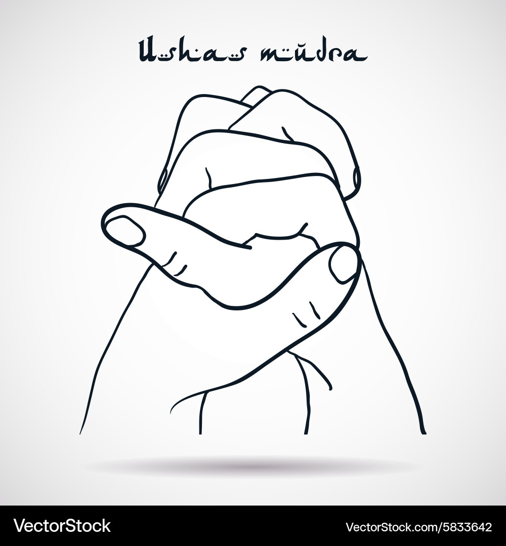 Element yoga ushas mudra hands Royalty Free Vector Image