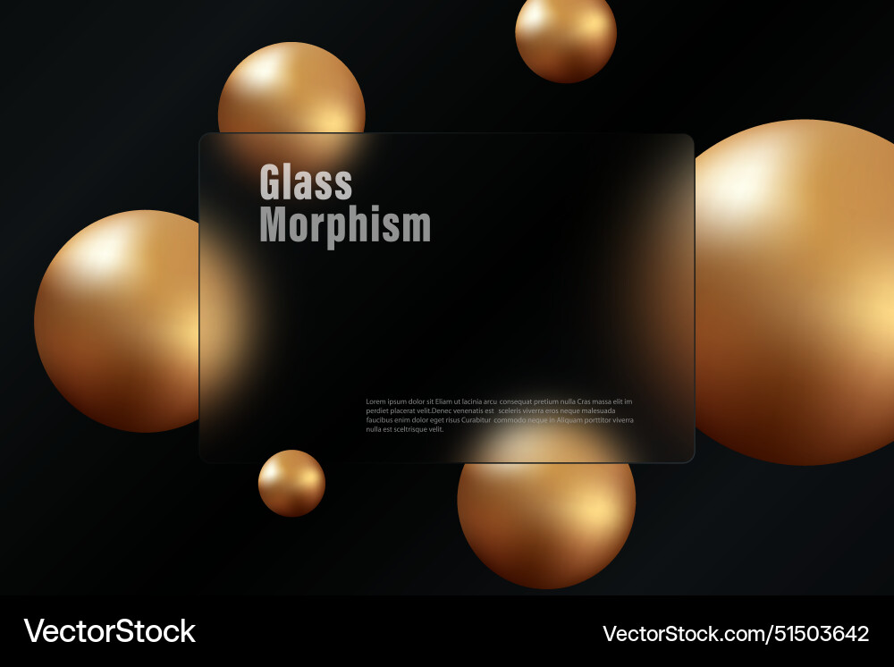 Glass morphism landing page Royalty Free Vector Image