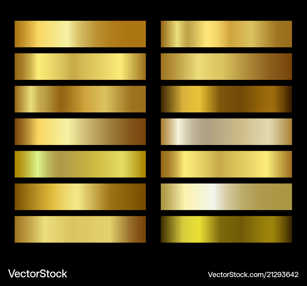 Gold Foil Gradients & Textures Royalty Free Vector Image