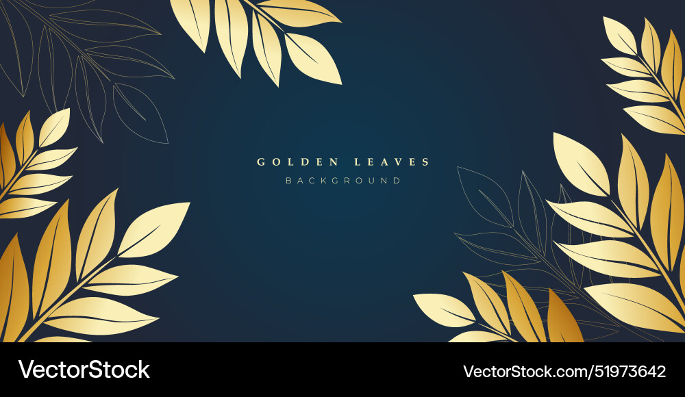 Golden leaves art background Royalty Free Vector Image