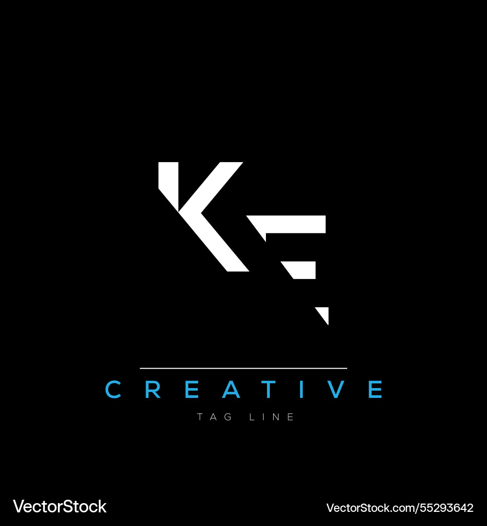 Ke creative monogram logo Royalty Free Vector Image