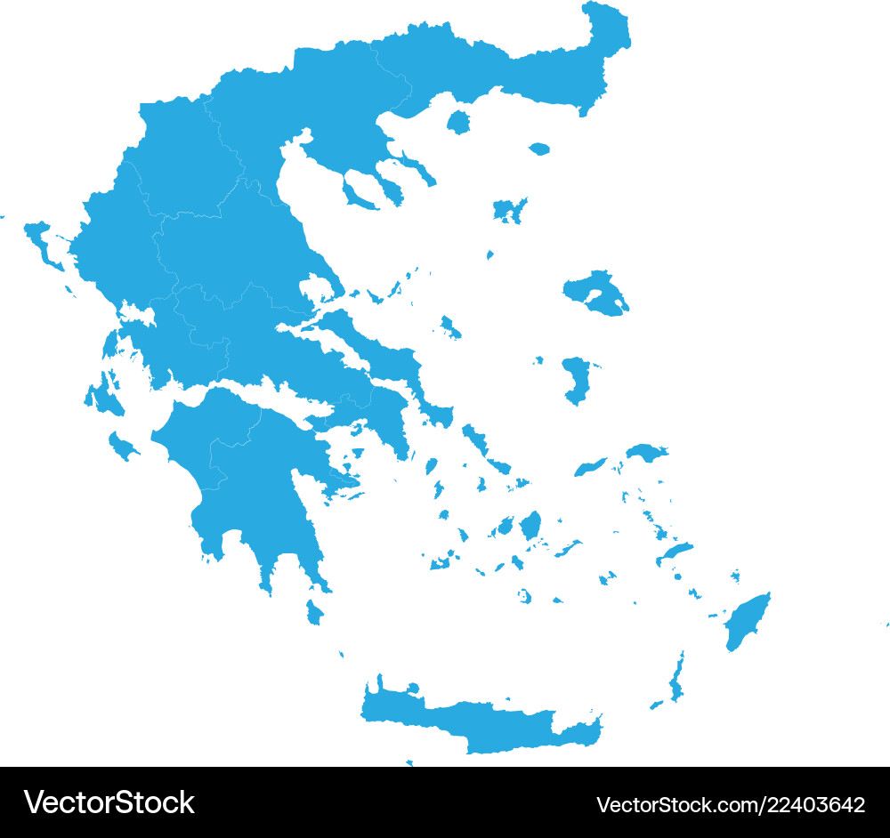 Map of greece high detailed Royalty Free Vector Image