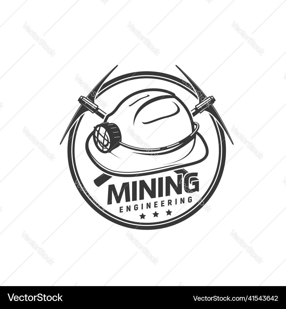 Mining and engineering icon of mine industry Vector Image