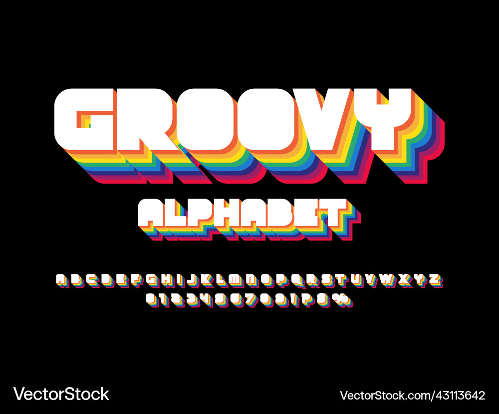 Retro font Royalty Free Vector Image - VectorStock