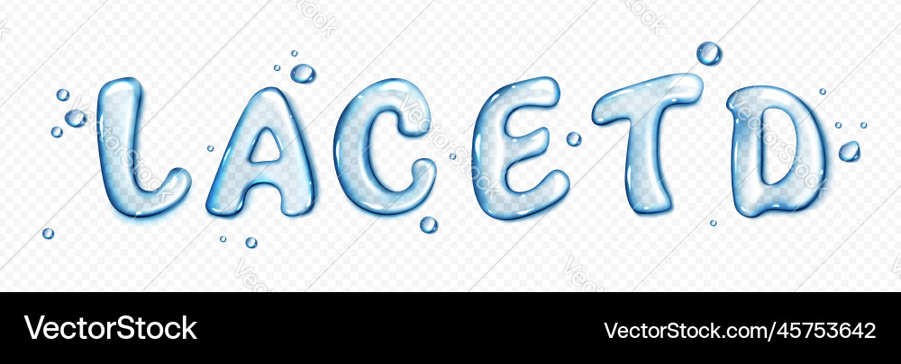 Water type font liquid letters set Royalty Free Vector Image