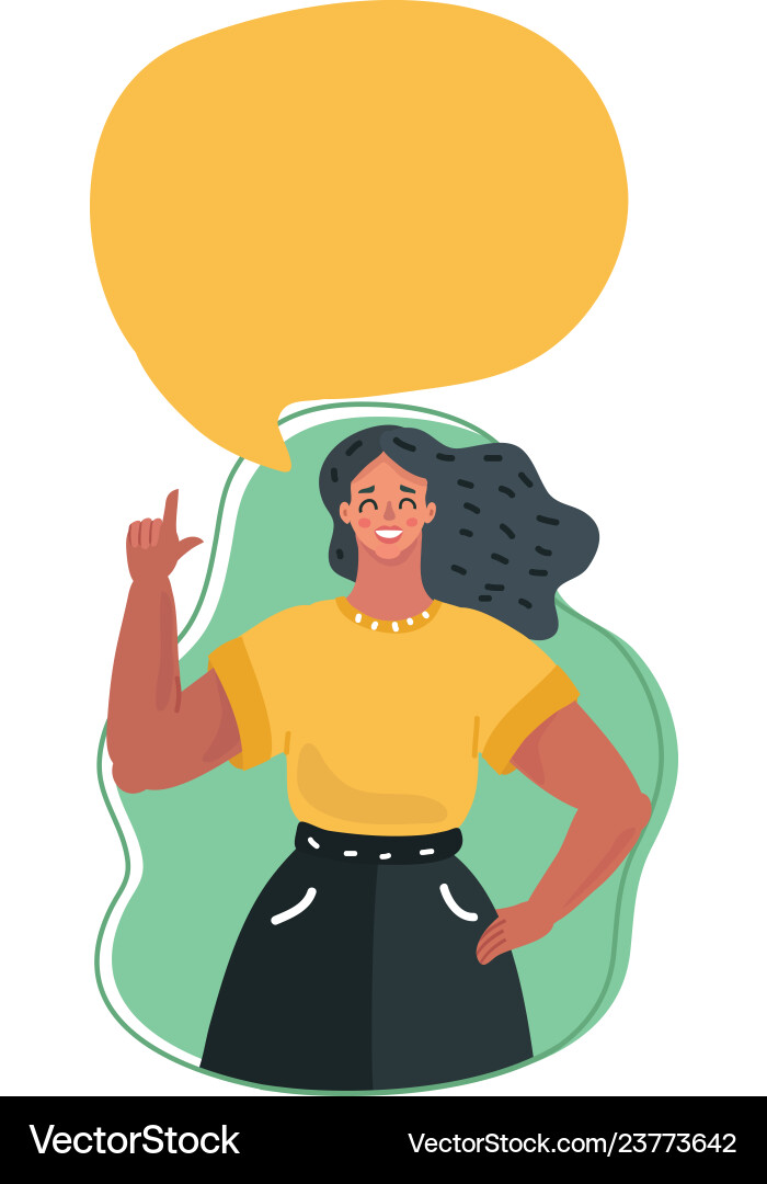 Young beautiful girl talking something Royalty Free Vector