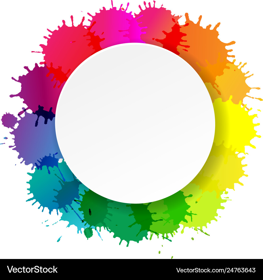 Banner with colourful stain border Royalty Free Vector Image